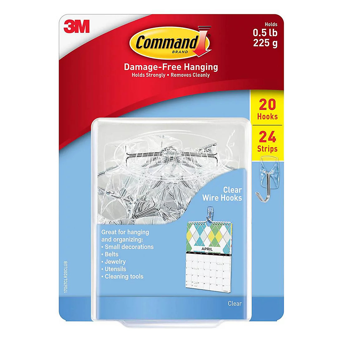 Command Small Wire Hooks, 20 ct. – Clear Damage-Free Hanging Solution – WBM MART