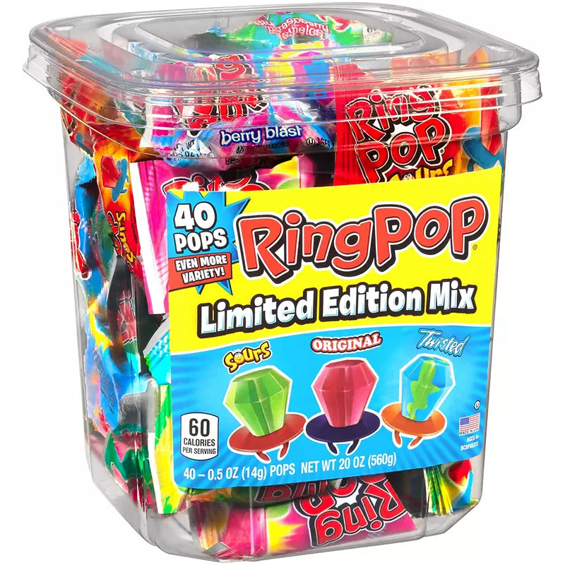 Ring Pops Variety Box – Assorted Fruity Lollipop Candy, Individually W ...