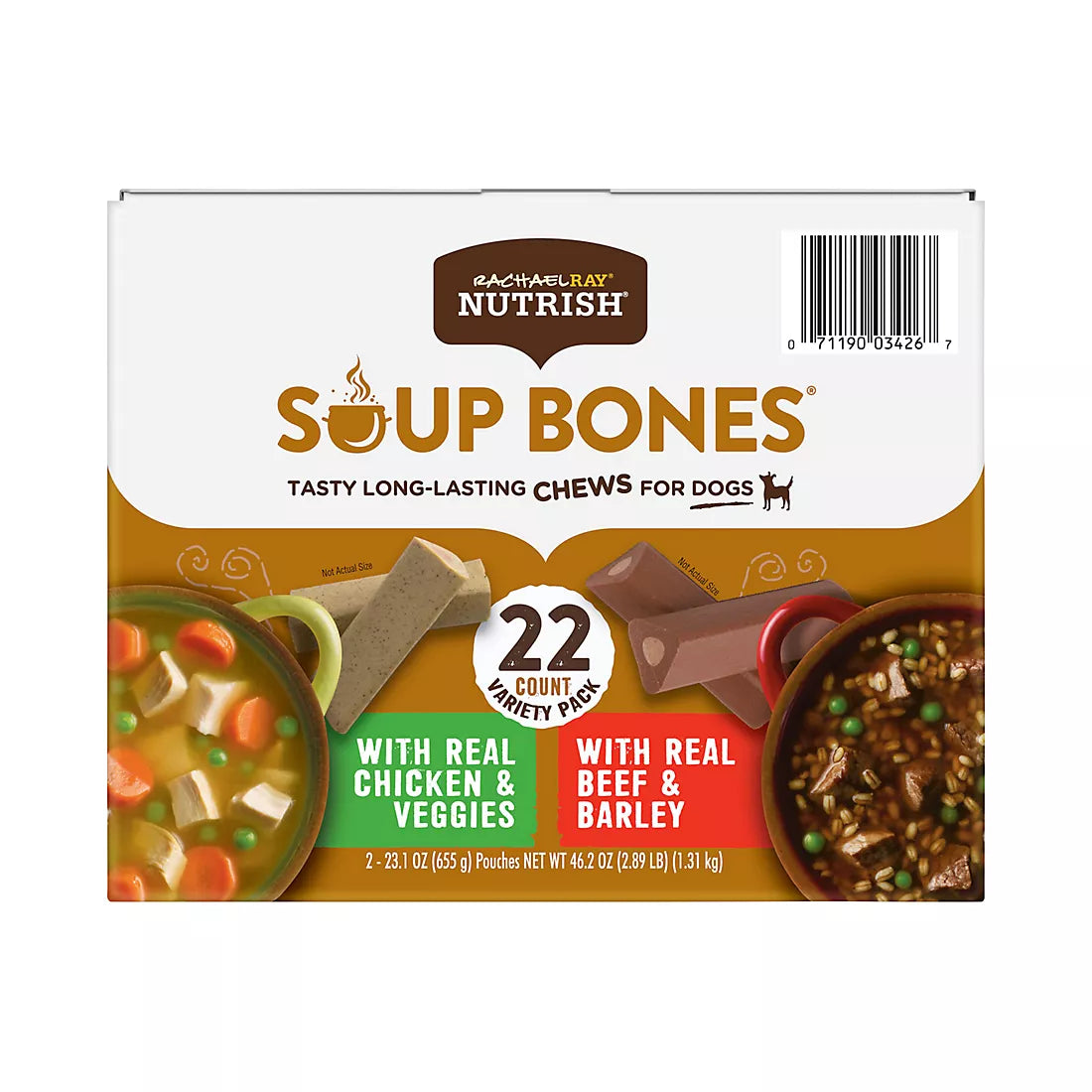 Rachael Ray Nutrish Soup Bones Dog Chews, Long-Lasting Meaty Center Tr ...