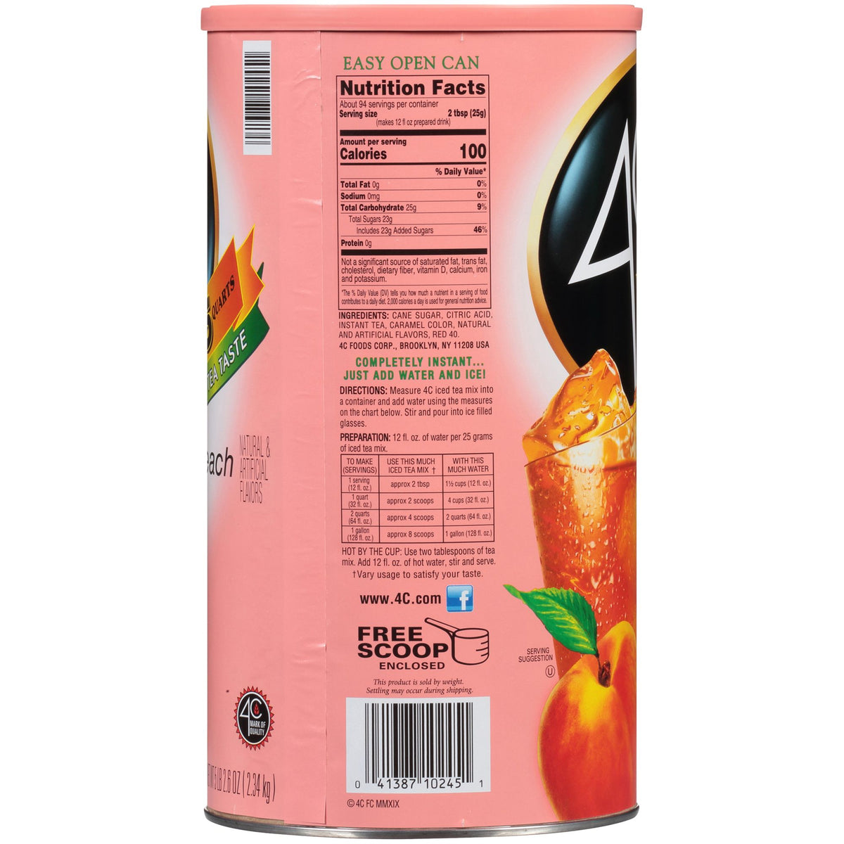 4C Peach Tea Drink Mix | Refreshing Sweet Iced Tea – WBM MART