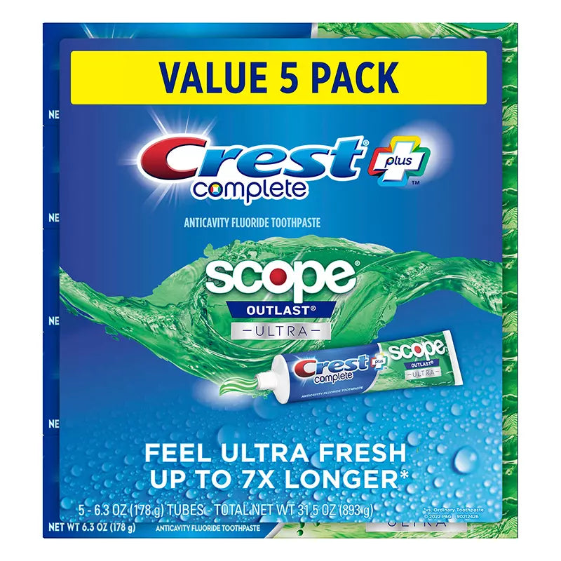 Crest Complete Plus Scope Outlast Ultra Toothpaste | 5 Pack – WBM MART