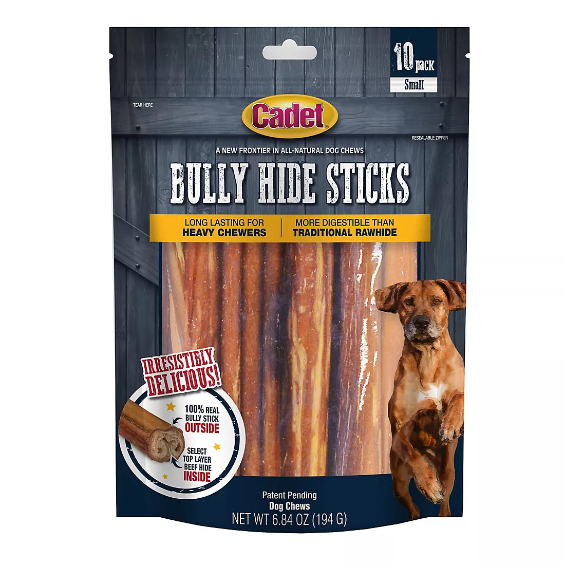 Cadet Small Bully Hide Sticks for Dogs, Natural Long-Lasting Chews for ...
