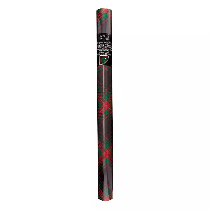 Berkley Jensen 300 sq. ft. Reversible Christmas Gift Wrap – Plaid & Tr ...