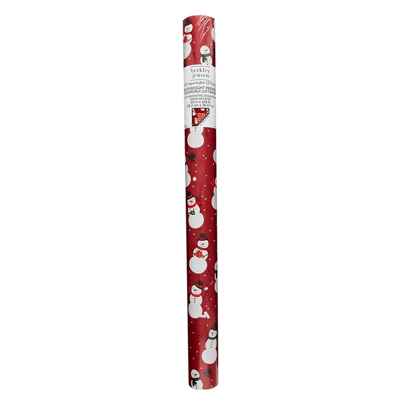 Berkley Jensen 300 sq. ft. Reversible Christmas Gift Wrap – Snowman ...