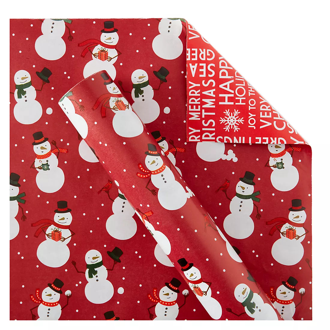 Berkley Jensen 300 sq. ft. Reversible Christmas Gift Wrap – Snowman ...