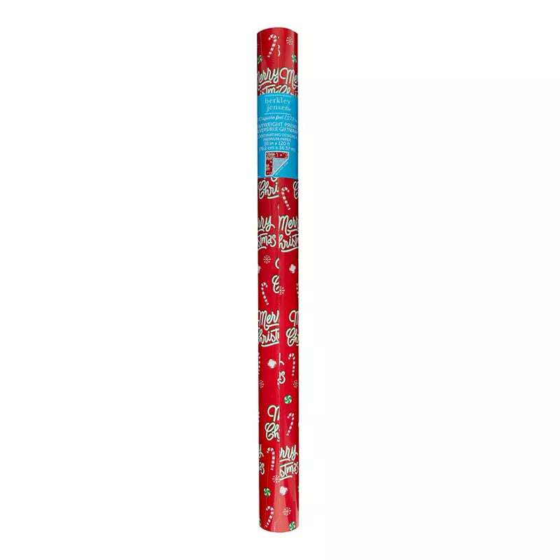 Berkley Jensen 300 sq. ft. Reversible Christmas Gift Wrap – Merry & Sn ...