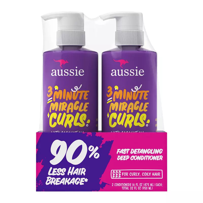 Aussie 3 Minute Miracle Curls Deep Conditioner with Coconut Oil | 2 ...