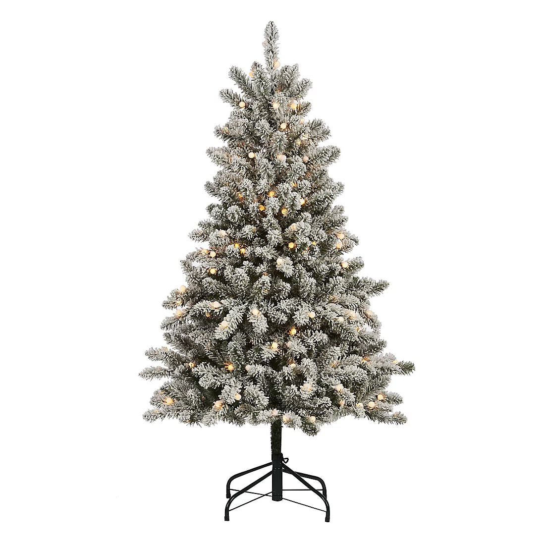 Berkley Jensen 4.5' Pre-Lit Hobart Flocked Christmas Tree with LED Twi ...