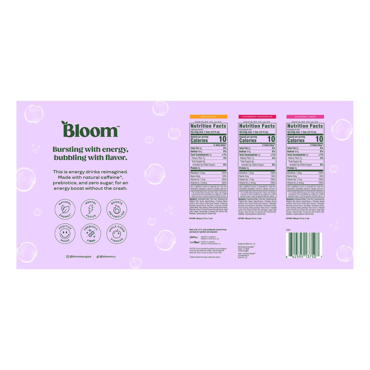 Bloom Sparkling Energy Variety Pack | Natural Energy Boost – WBM MART