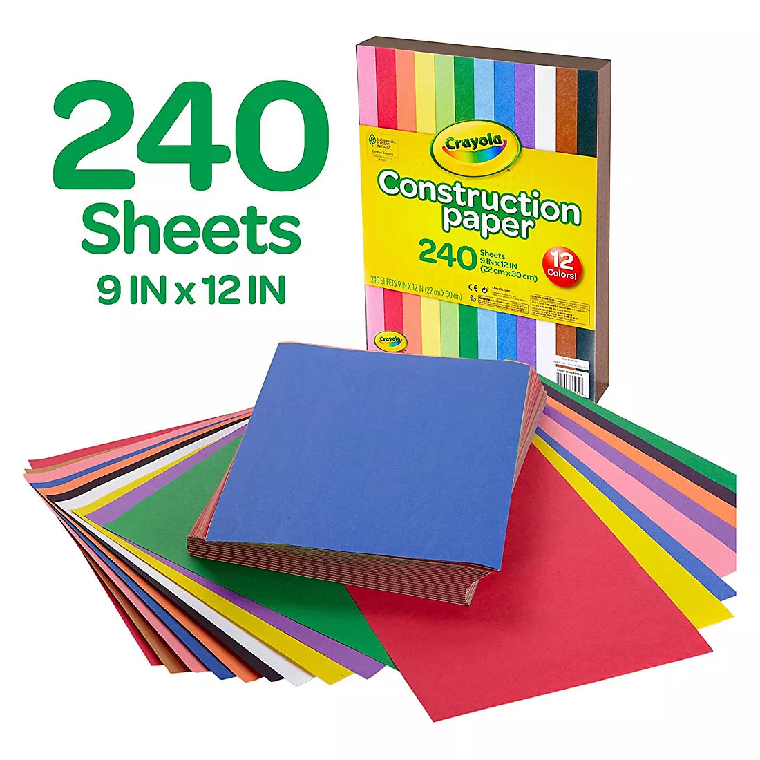 Crayola Construction Paper – 240 Count Assorted Colors for Arts & Craf ...