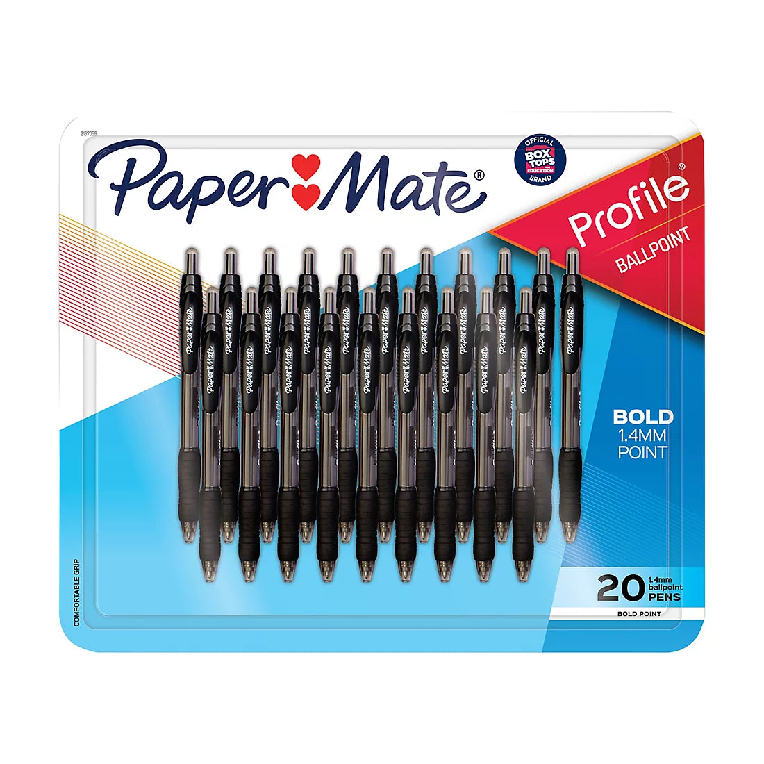 Paper Mate Profile Ballpoint Pens – Black Ink, 20-Pack, Bold 1.4mm Smo ...