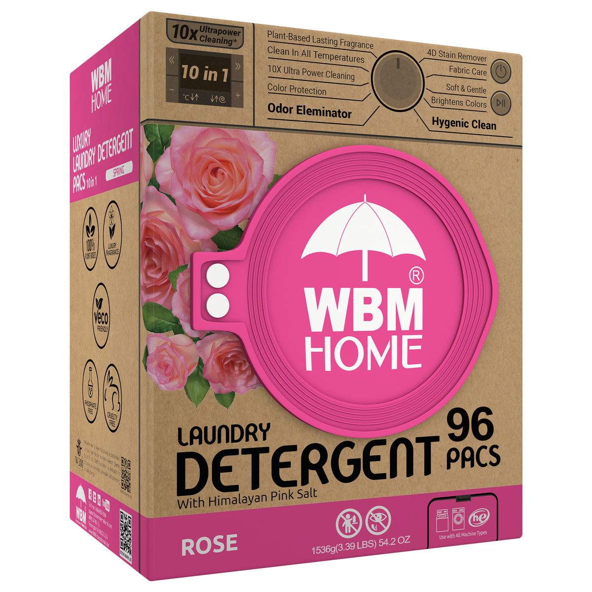 WBM Rose Laundry Detergent Pods | Odor Eliminator | 100% Plant Based ...