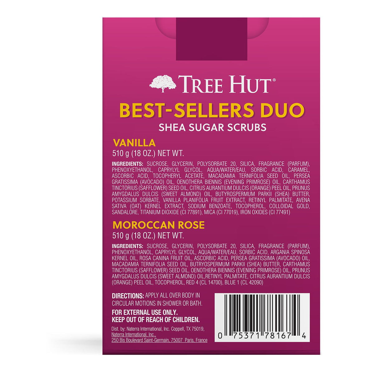 Tree Hut Vanilla and Moroccan Rose Shea Sugar Scrub, 18 oz., 2 pk ...
