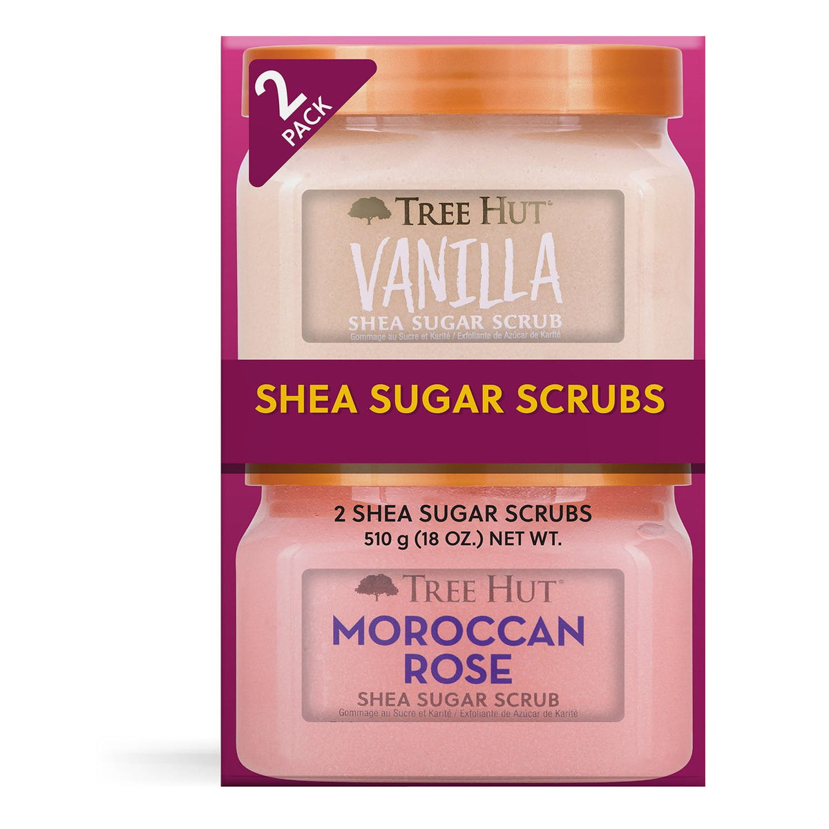 Tree Hut Vanilla and Moroccan Rose Shea Sugar Scrub, 18 oz., 2 pk ...