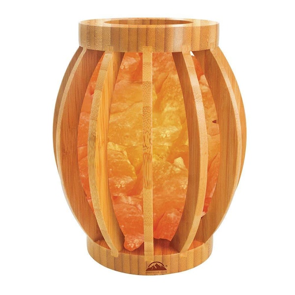 Himalayan Glow Bamboo Basket Night Light with Pink Salt Chunks – Warm ...