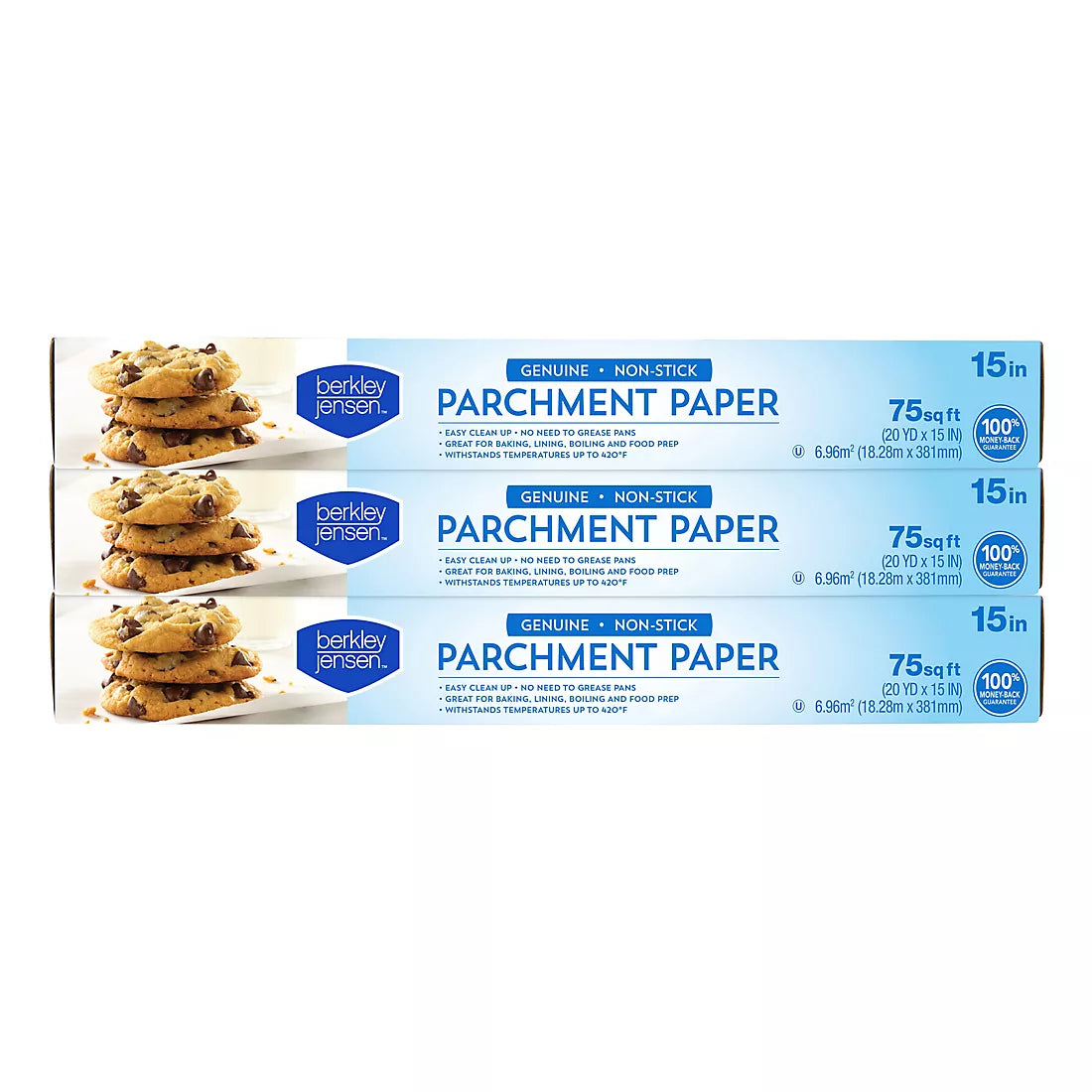 Berkley Jensen 15" Parchment Paper, 3 pk./75 sq. ft. – WBM MART